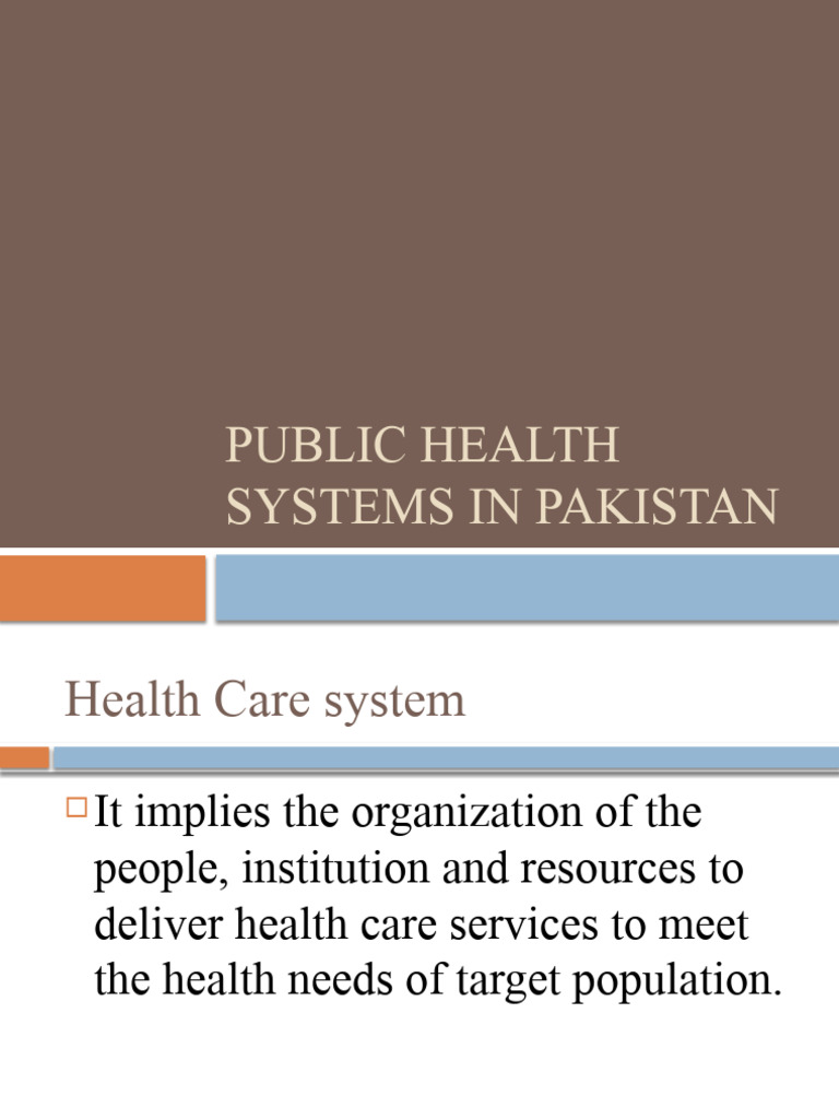 Public Health Systems in Pakistan Module 6 | PDF