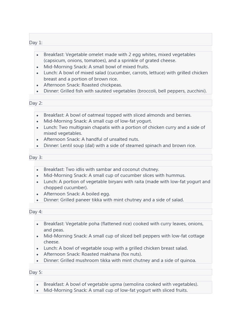 7-Day Healthy Meal Plan Guide | PDF | Cooking, Food & Wine | Science ...
