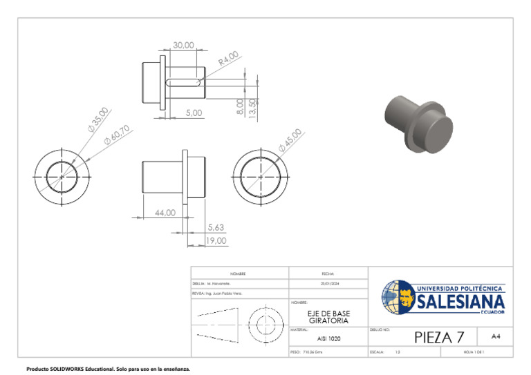 Pieza 7 Eje de Base Giratoria | PDF