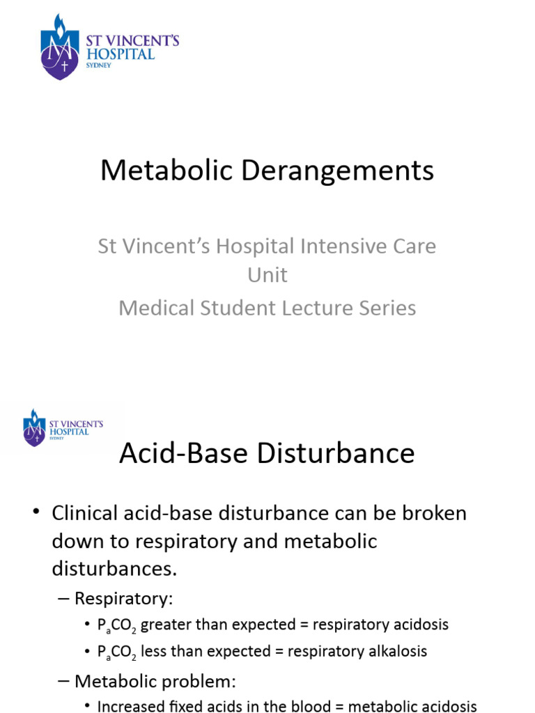 Understanding Metabolic Derangements | PDF | Physiology | Human ...