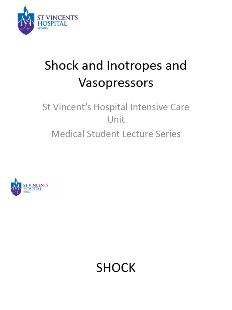 Shock, Inotropes and Vasopressors | PDF