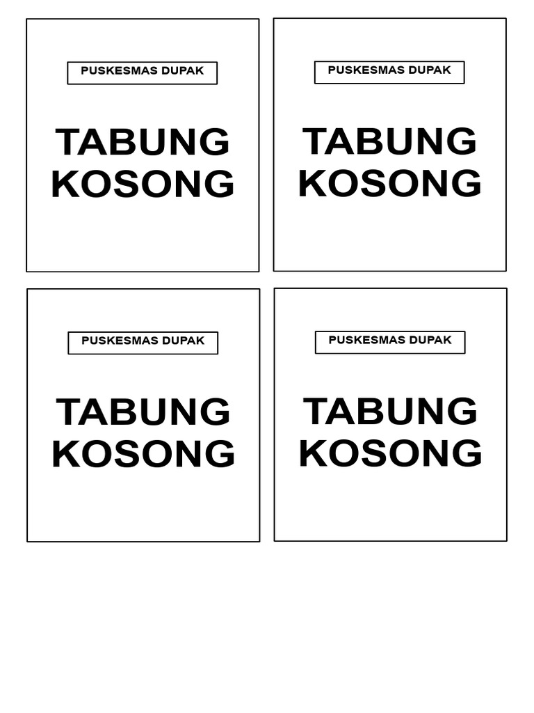 Label Tabung Oksigen Kosong | PDF