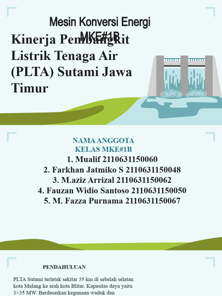 PLTA#1B#Kinerja Pembangkit Listrik Tenaga Air (PLTA) Sutami Jawa Timur ...