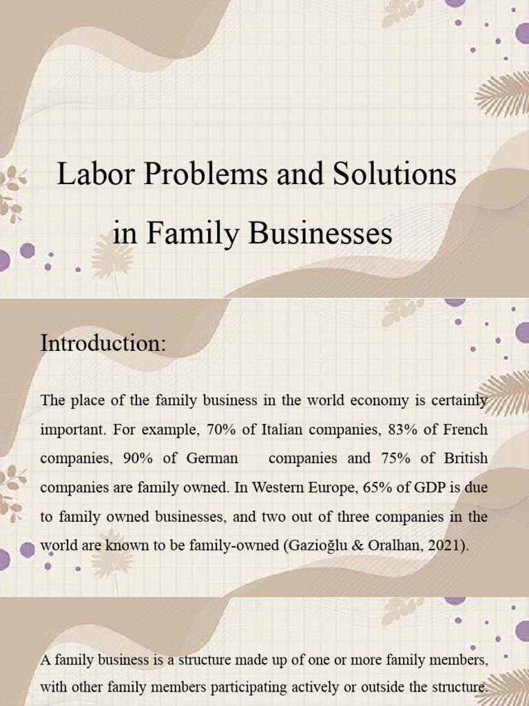 Labor Problems and Solutions in Family Businesses | PDF | Family ...