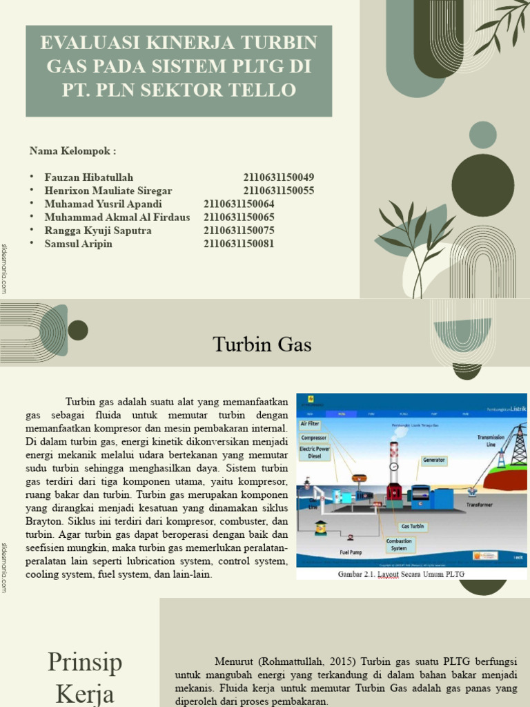 Presentasi - Evaluasi Kinerja Turbin Gas Pada Sistem PLTG Di Pt. PLN ...