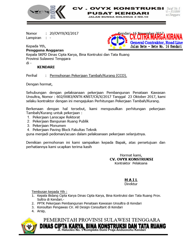 Permohonan CCO Proyek Unsultra | PDF