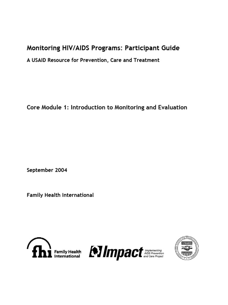 Monitoring HIV-AIDS Programs (Participant) - Module 1 | PDF