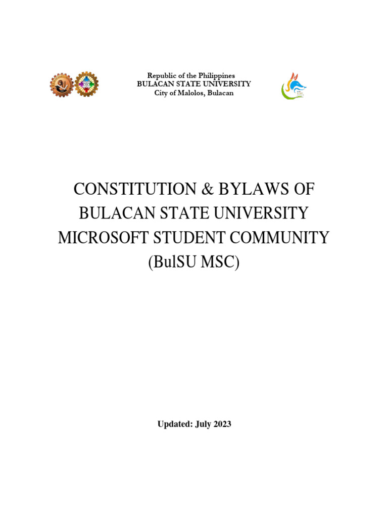 BulSU Microsoft Student Community Bylaws | PDF | Presidents Of The ...