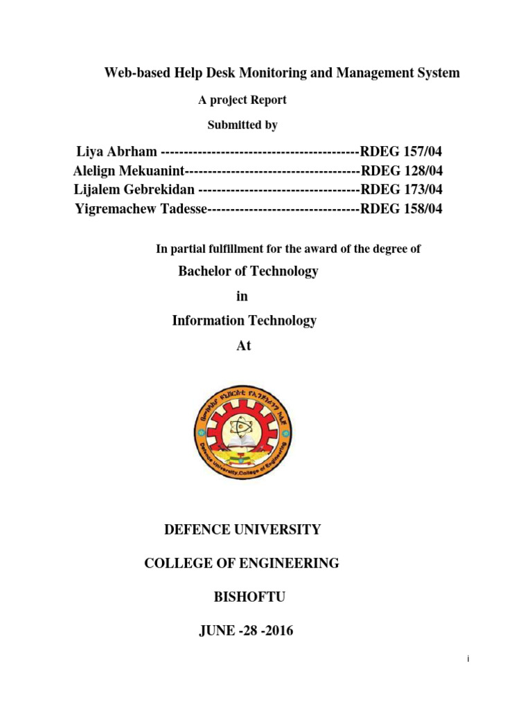 Web-Based Help Desk Monitoring and Management System. Lily Abraham and Others, 2016 | PDF ...