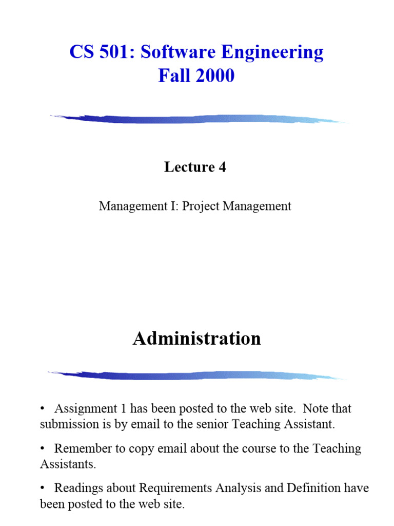 Lecture 4 | PDF | Project Management | Computing