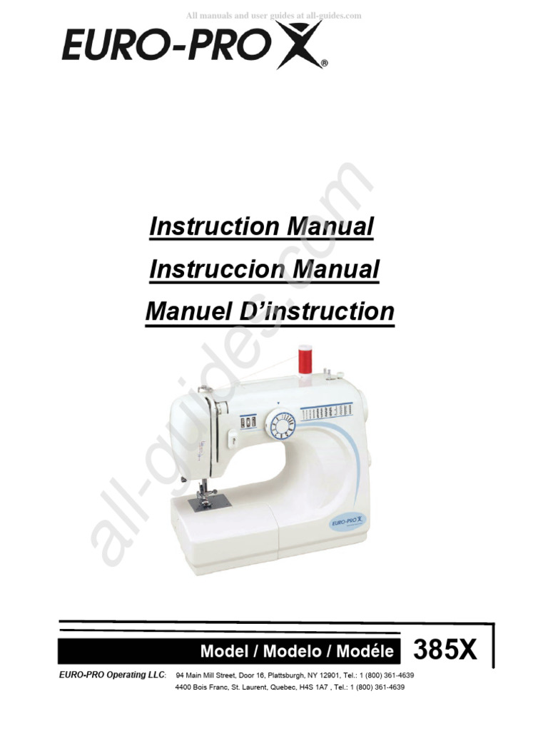 Euro-Pro X Sewing Machine Manual | PDF