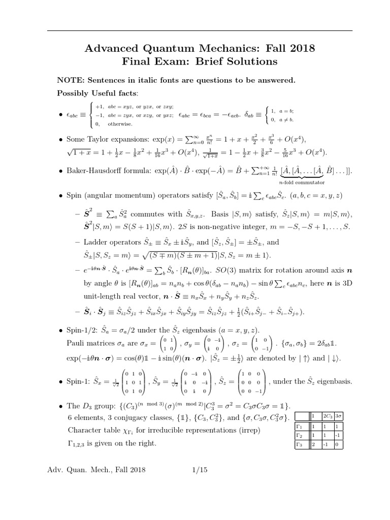 Final Solutions 2018 | PDF