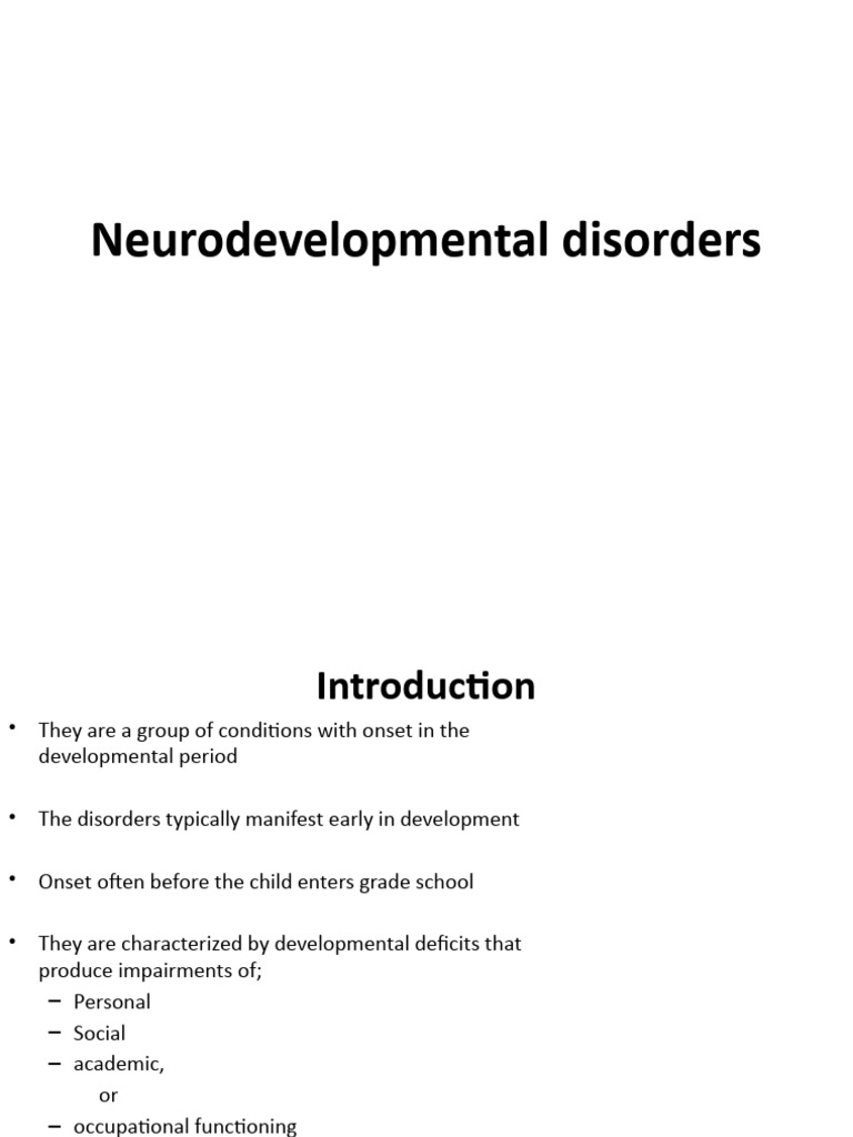 Neurodevelopmental Disorders | PDF