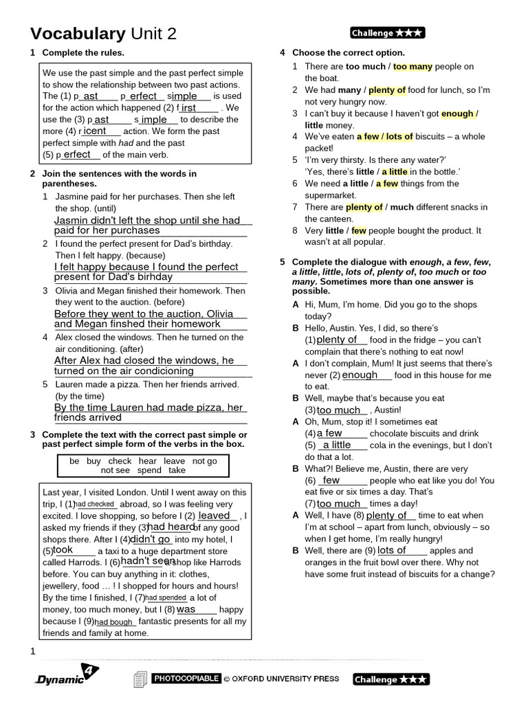 Dynamic - G&V - Unit 2 - CHALLENGE | PDF