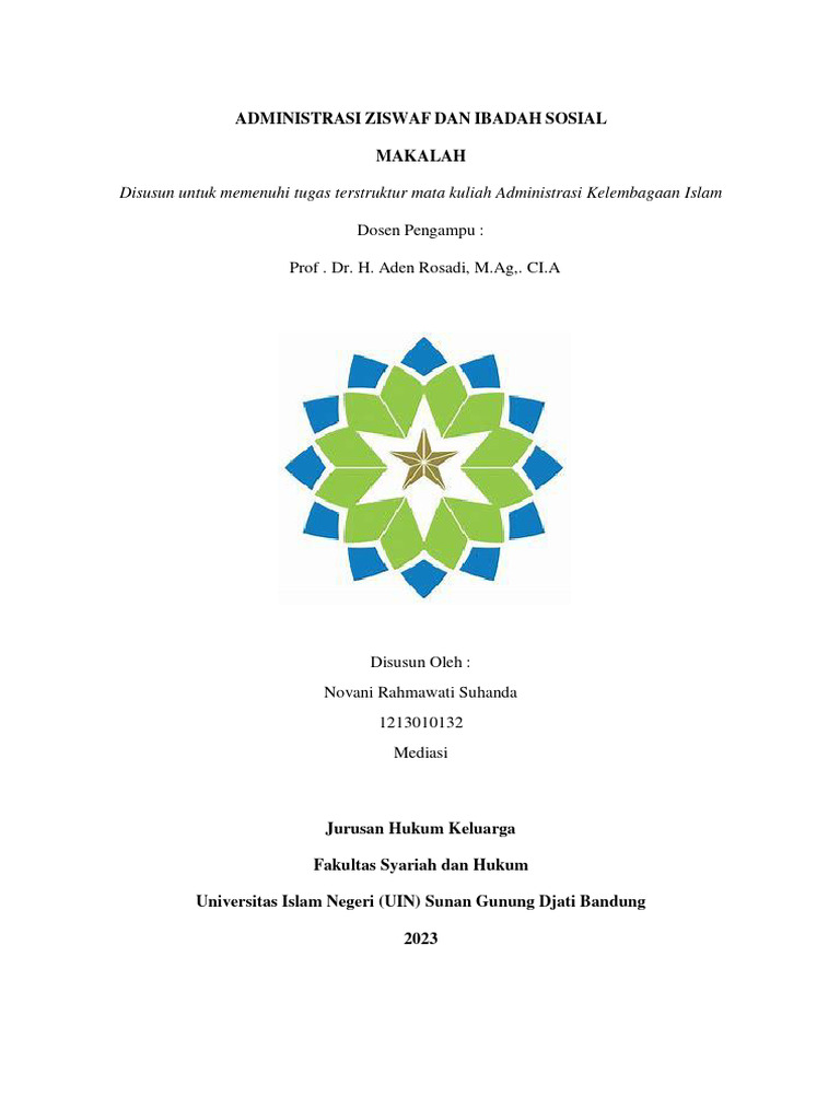 Administrasi Ziswaf Dan Ibadah Sosial | PDF