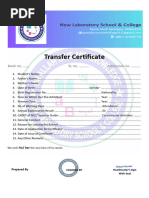School Transfer Certificate Format | PDF | Educational Stages | Schools