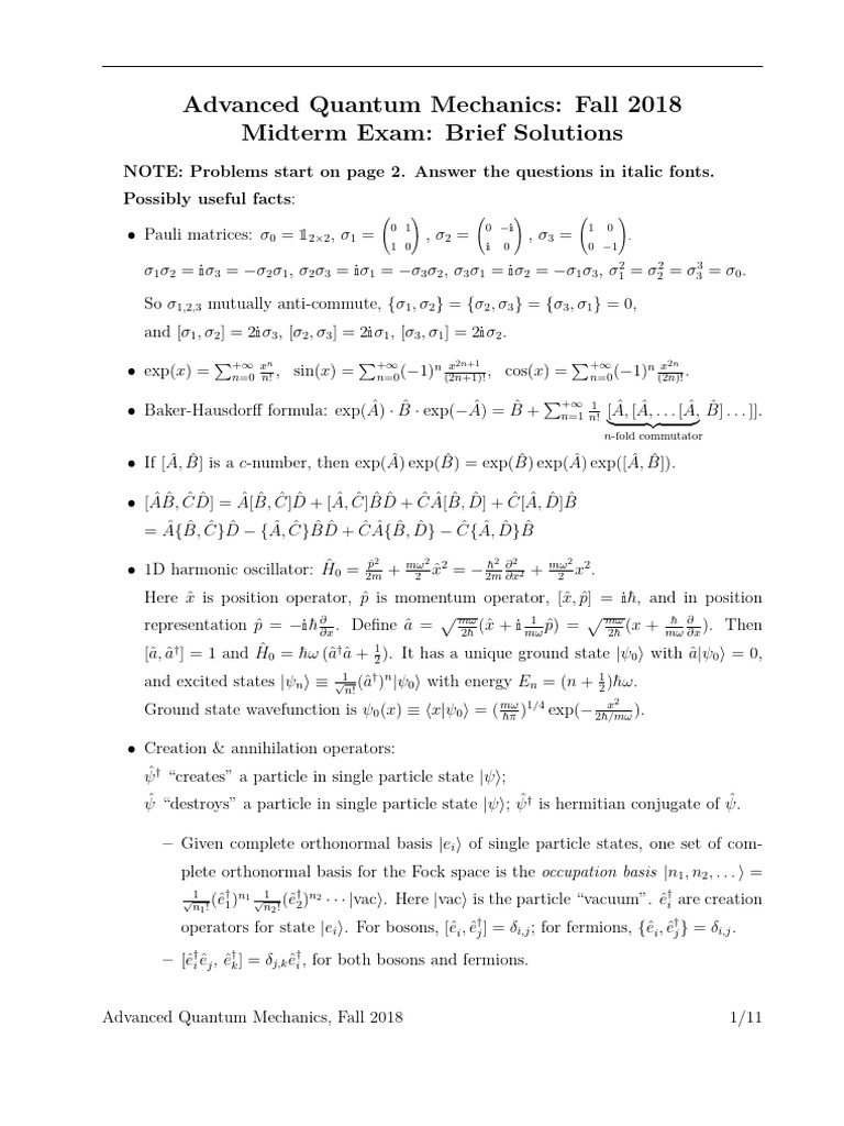Midterm Solution 2018 | PDF