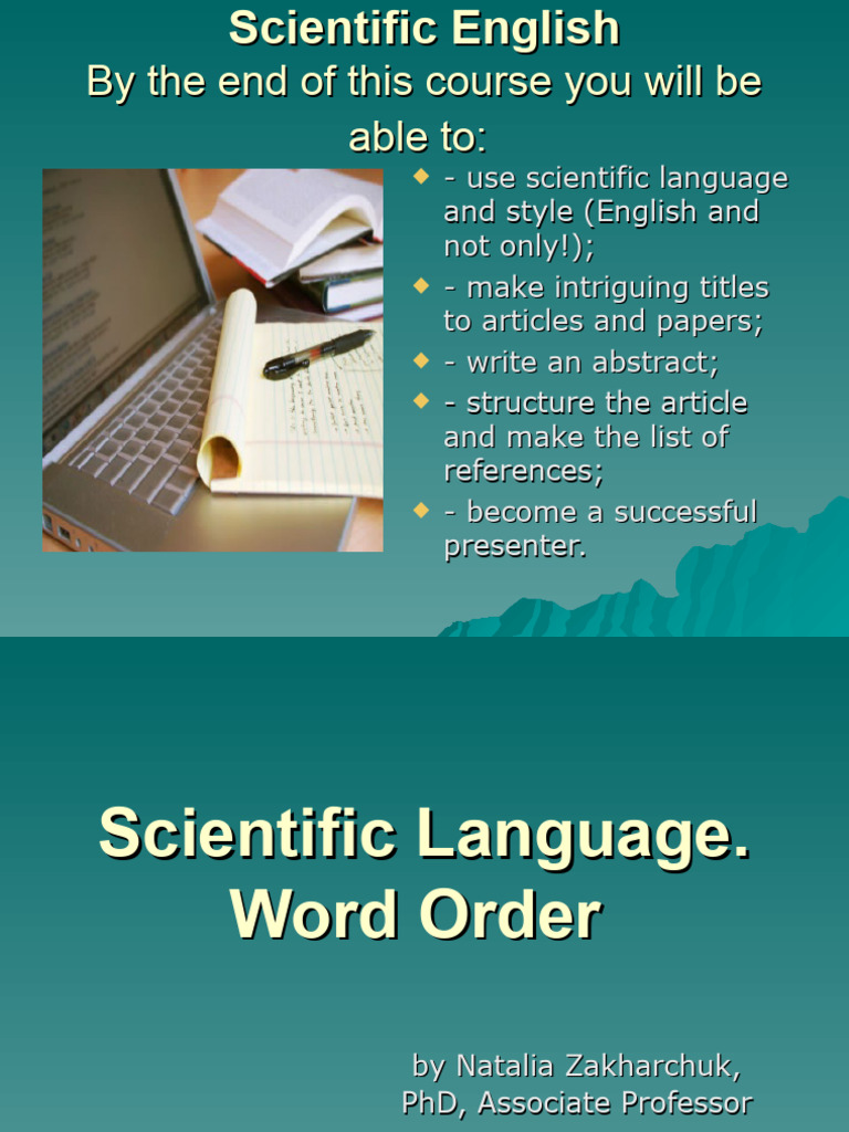 Scientific English | Download Free PDF | Verb | Subject (Grammar)