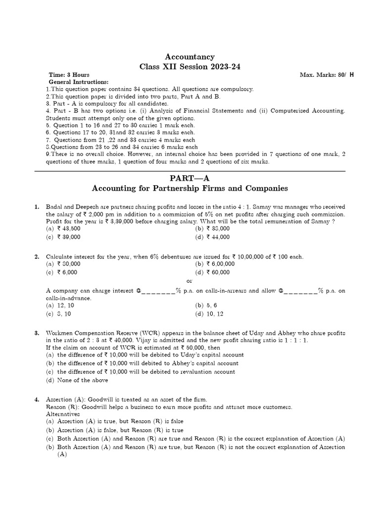 SQP 08 Accountancy | PDF