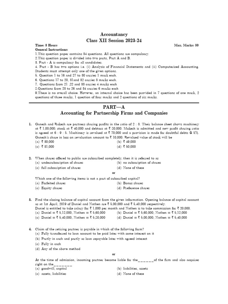 SQP 02 Accountancy | PDF