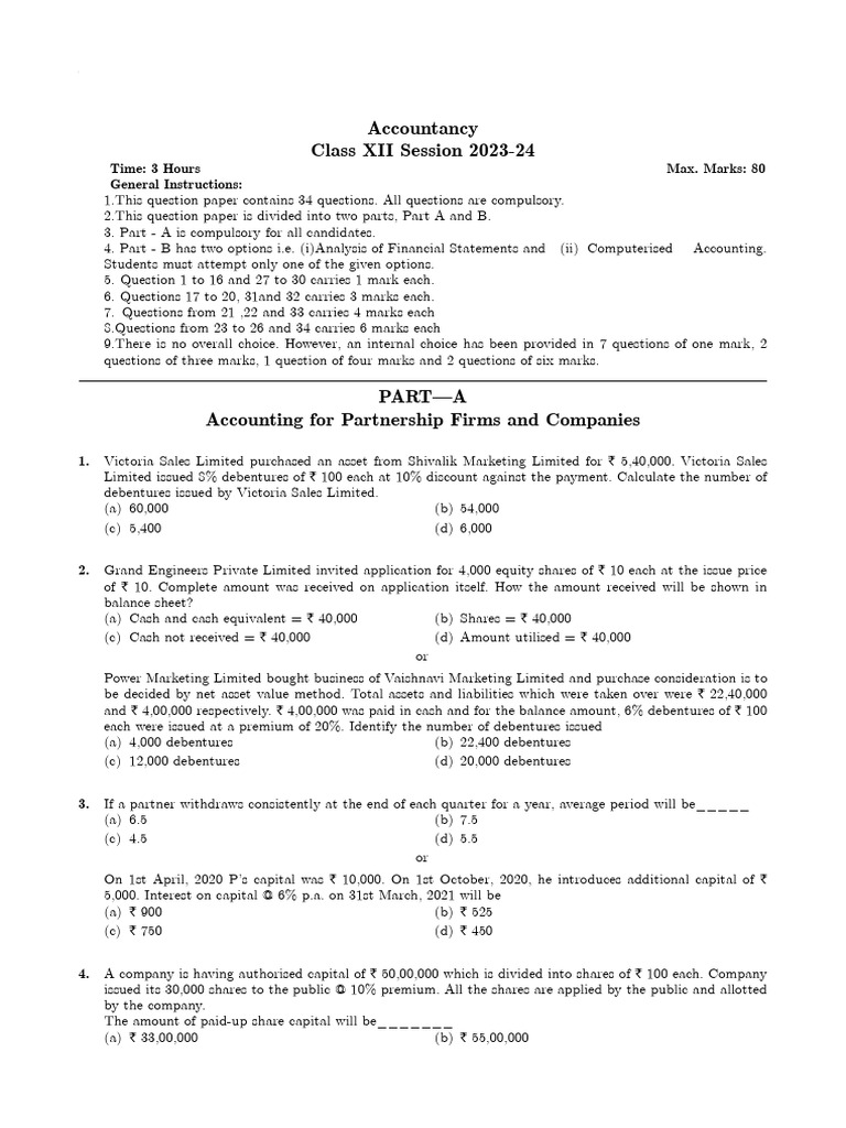 SQP 03 Accountancy | PDF