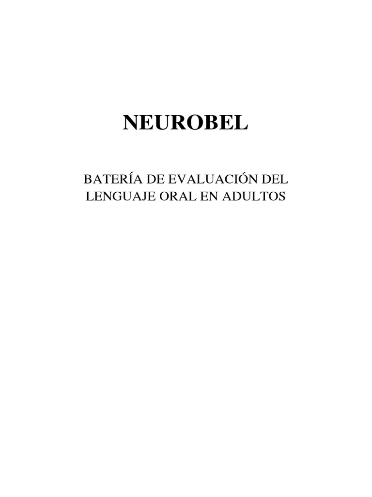 NEUROBEL. Instrucciones y materiales | PDF | Palabra | Lingüística