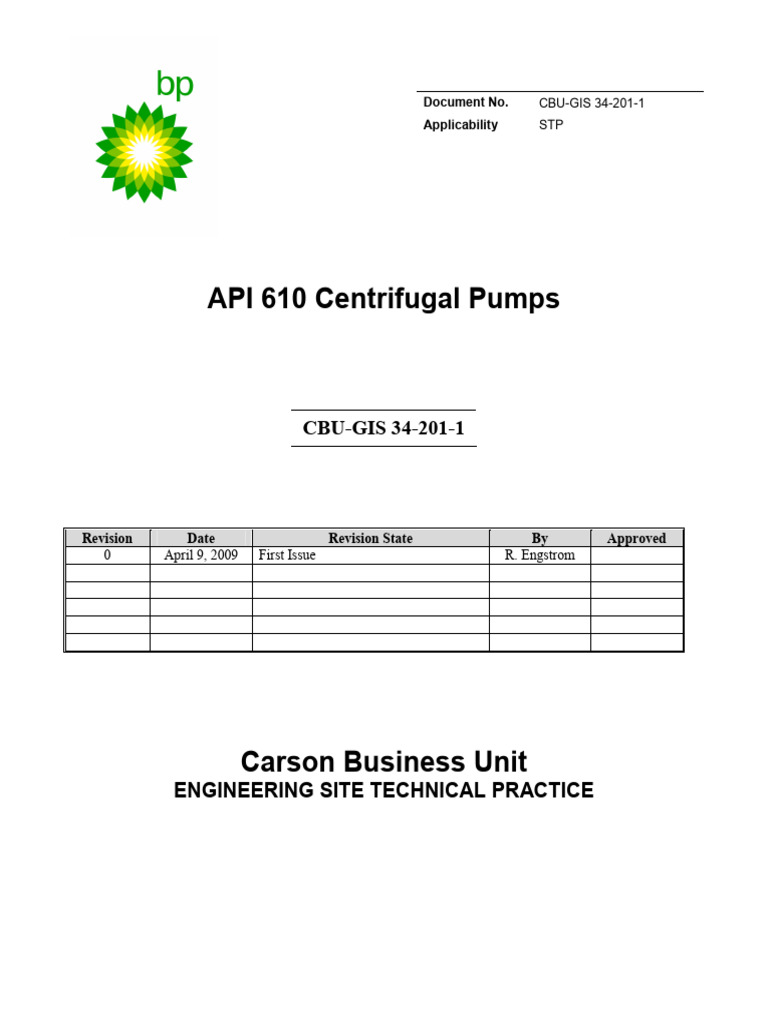 CBU-GIS 34-201-1 - API 610 Centrifugal Pumps Supersedes ETP ...