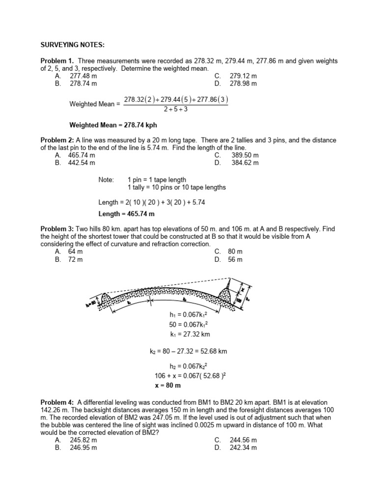 Surveying Notes | PDF | Elementary Geometry | Metrology
