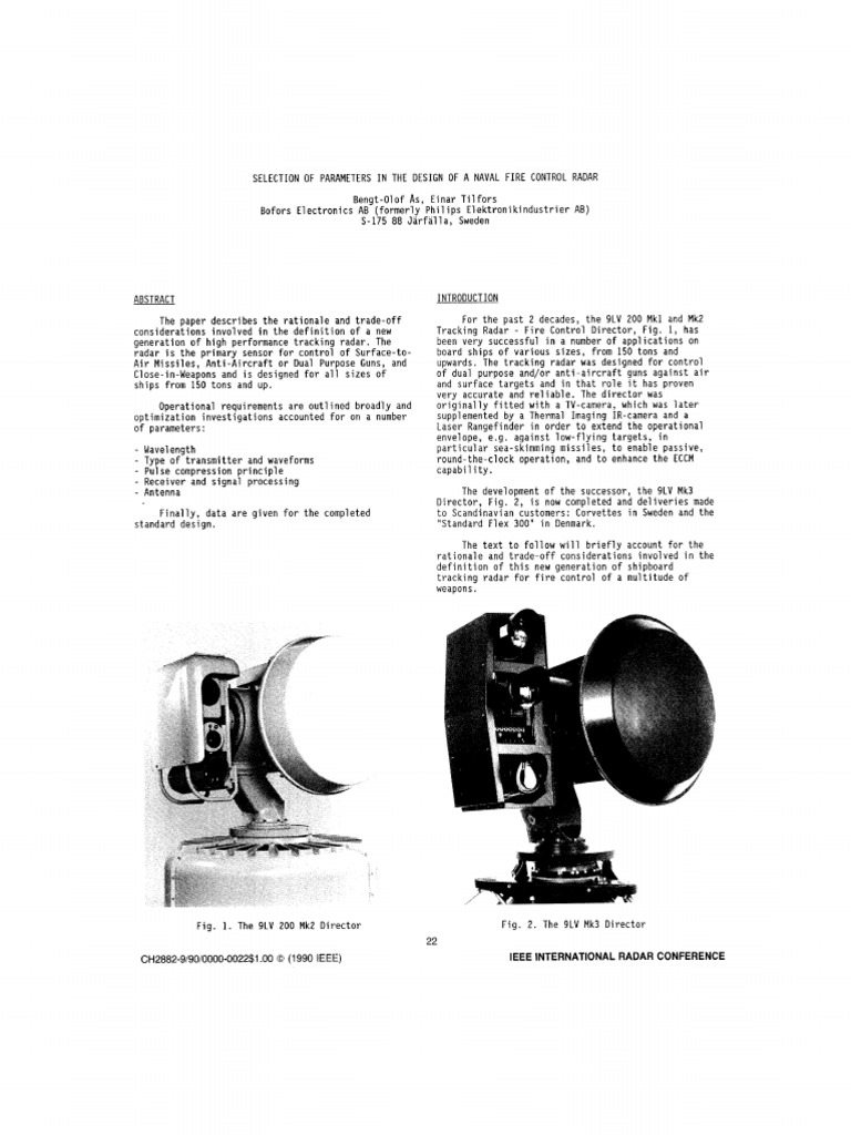 Naval Fire Control Radar Design Parameters | PDF | Radar | Fire Control ...