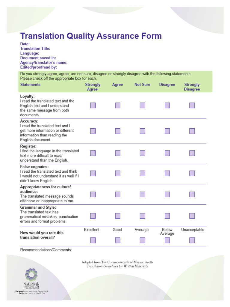Translation Quality Assurance Checklist | PDF