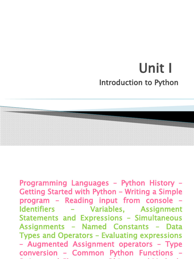 Unit 1 Py | PDF | Programming | Computer Program Unit 1 Py | PDF | Programming | Computer Program