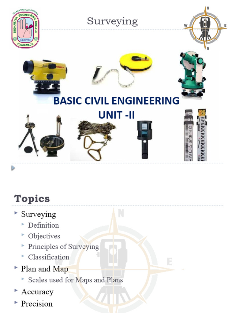 Surveying (Unit - 1) - Introduction (1) (Autosaved) | PDF