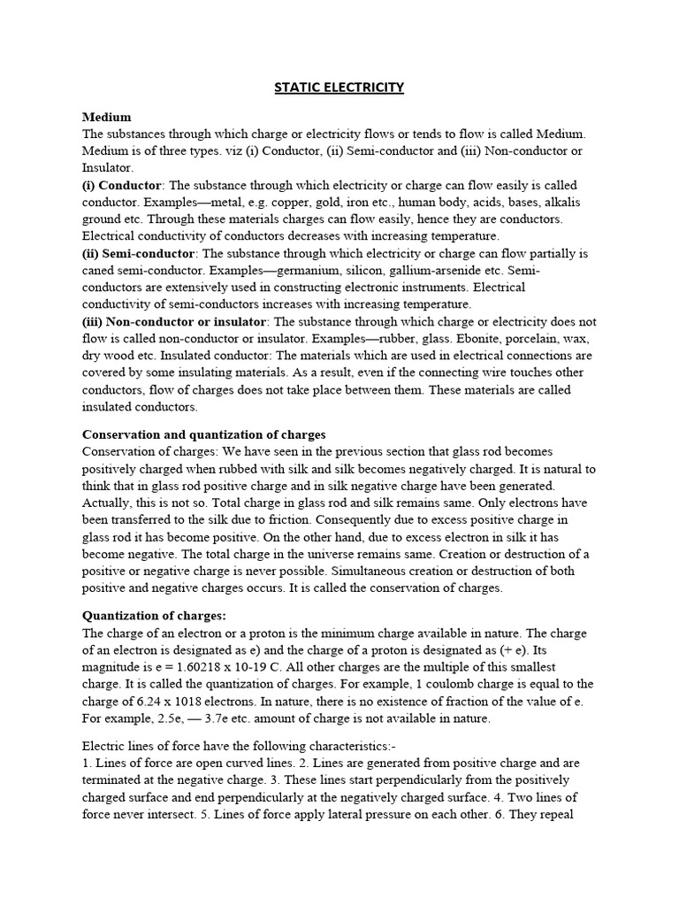 Static Electricity | PDF | Electric Charge | Insulator (Electricity)