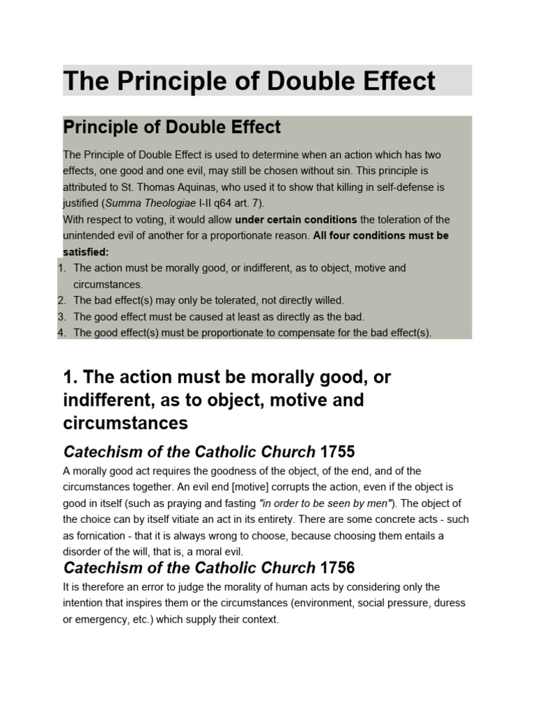 Understanding the Double Effect Principle | PDF | Self-Improvement ...