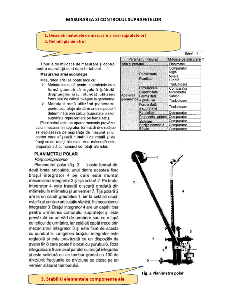 FD+Exercitii - Masurarea Si Controlul Suprafetelor | PDF