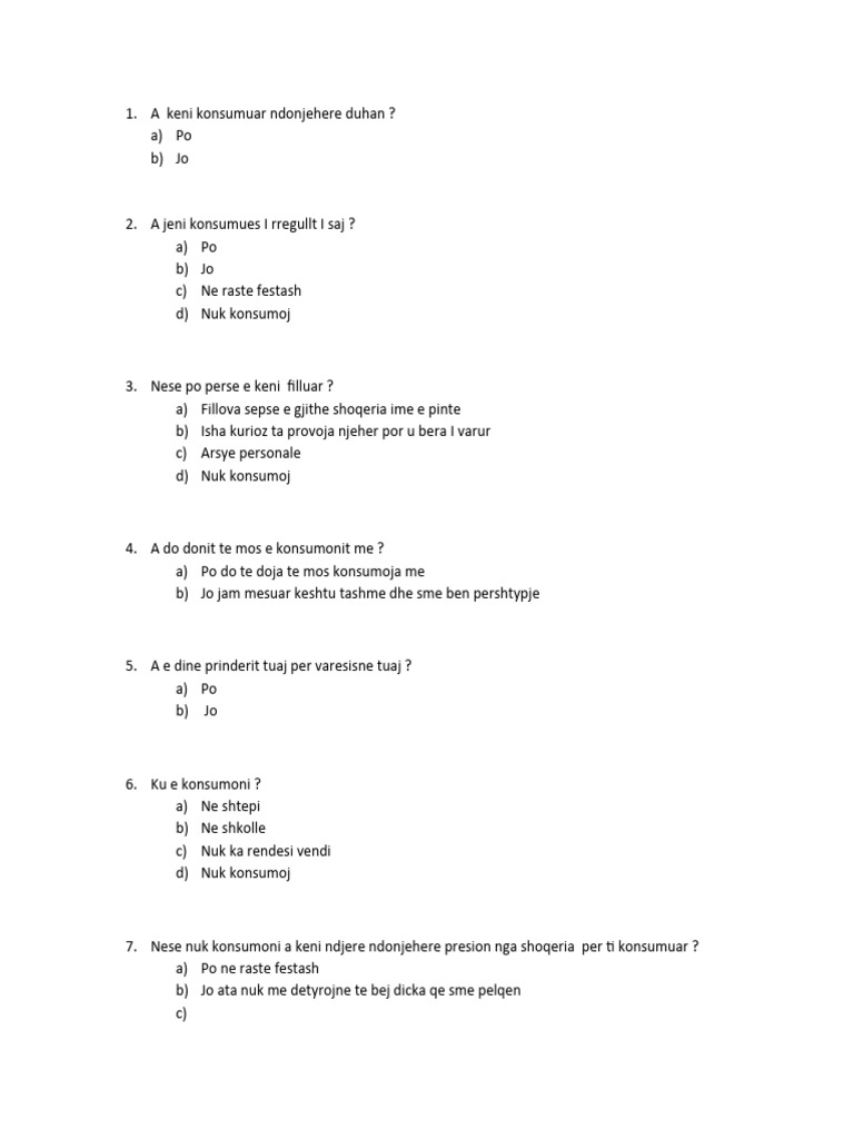 A Keni Konsumuar Ndonjehere Duhan | PDF