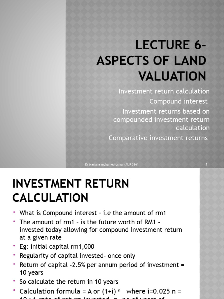 Lecture 6-Compounded Investment Return | PDF