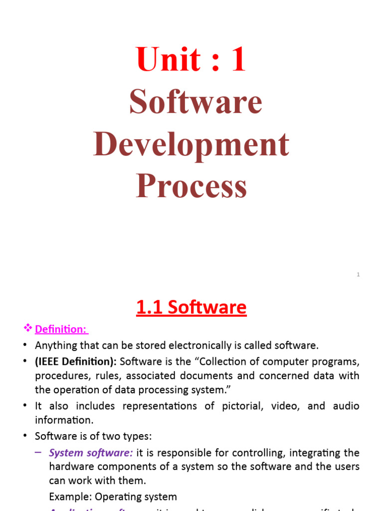 UNIT1 NEW (SoftwareDevelopmentProcess) UNP | PDF | Software | Prototype