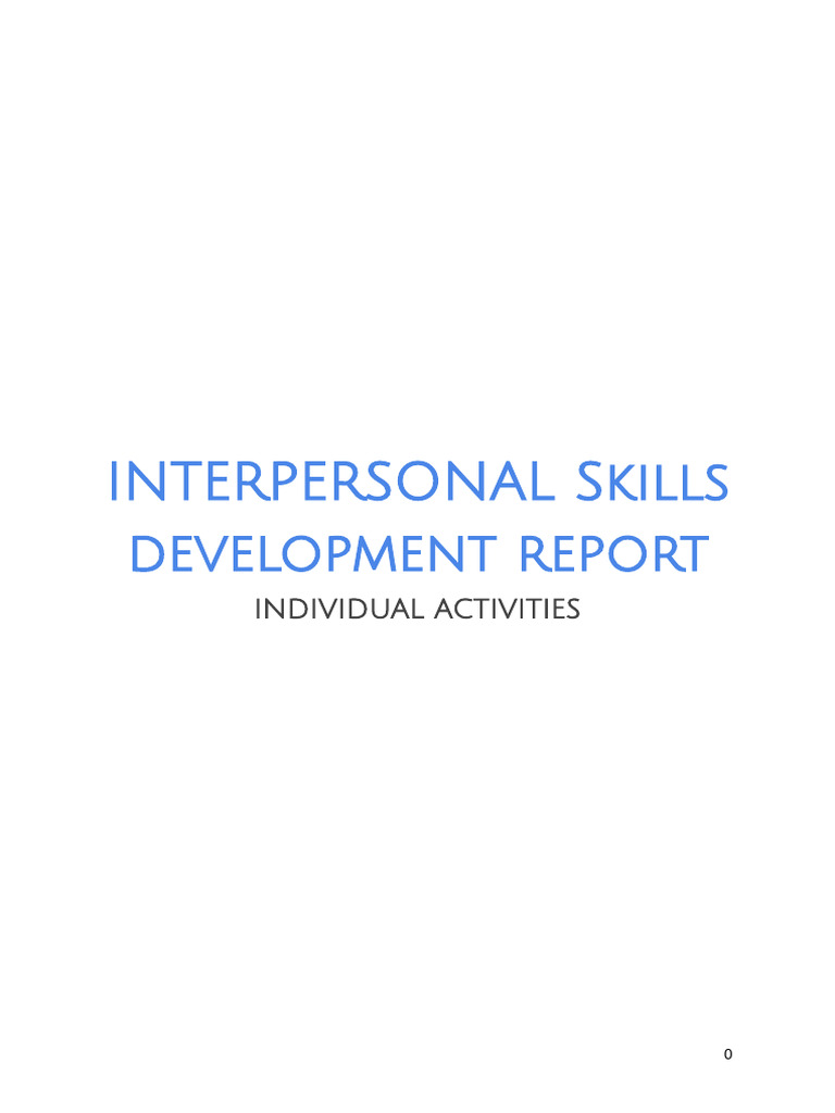 Interpersonal Skills Development Plan | PDF | Nonverbal Communication ...