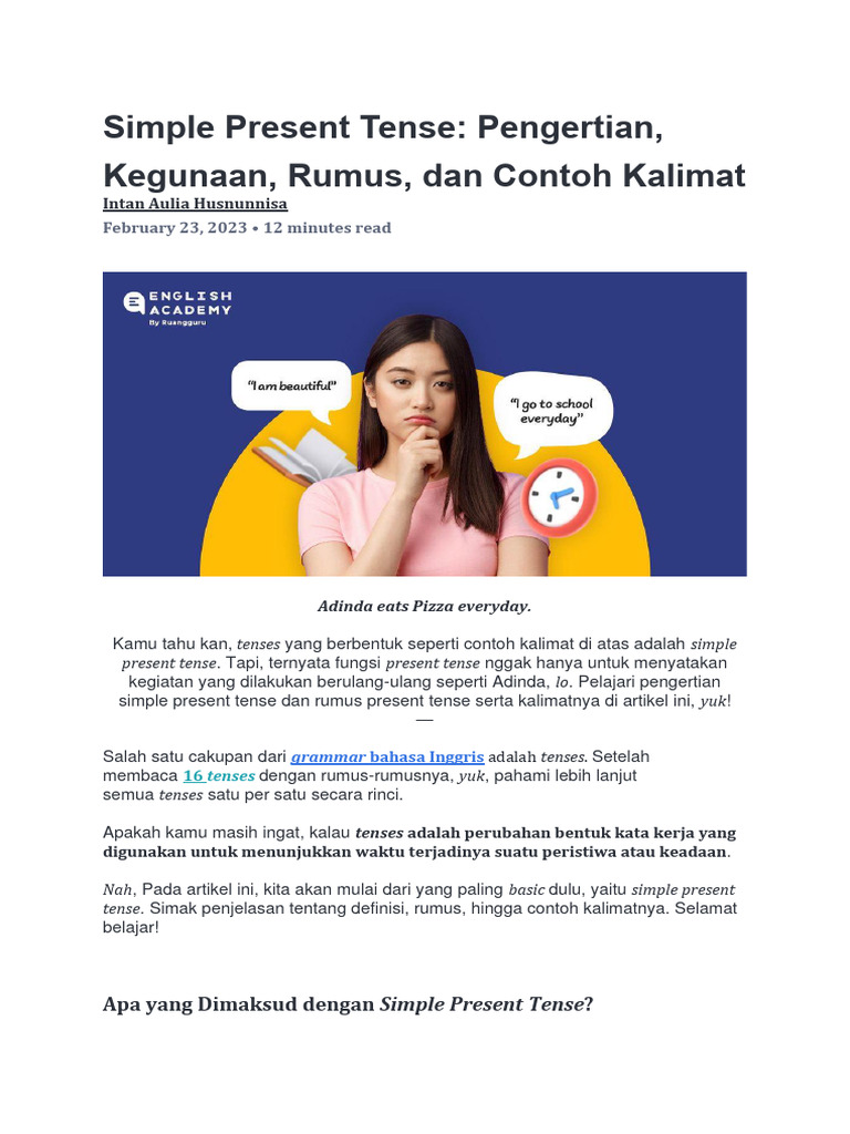 Simple Present Tense | PDF