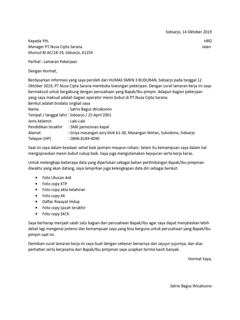 Lamaran Kerja | PDF | Karier & Perkembangan | Bisnis