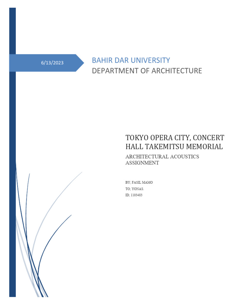 FASIL MAMO Tokyo Opera City | PDF | Decibel | Building Insulation