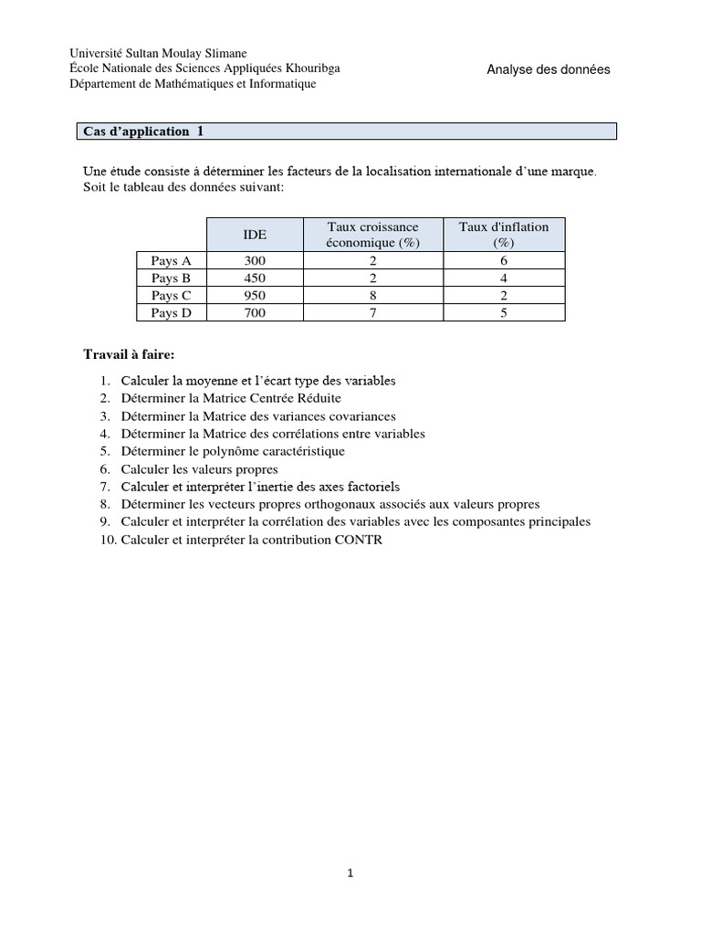 ACP ag-TD | PDF | Analyse des données | Mathématiques
