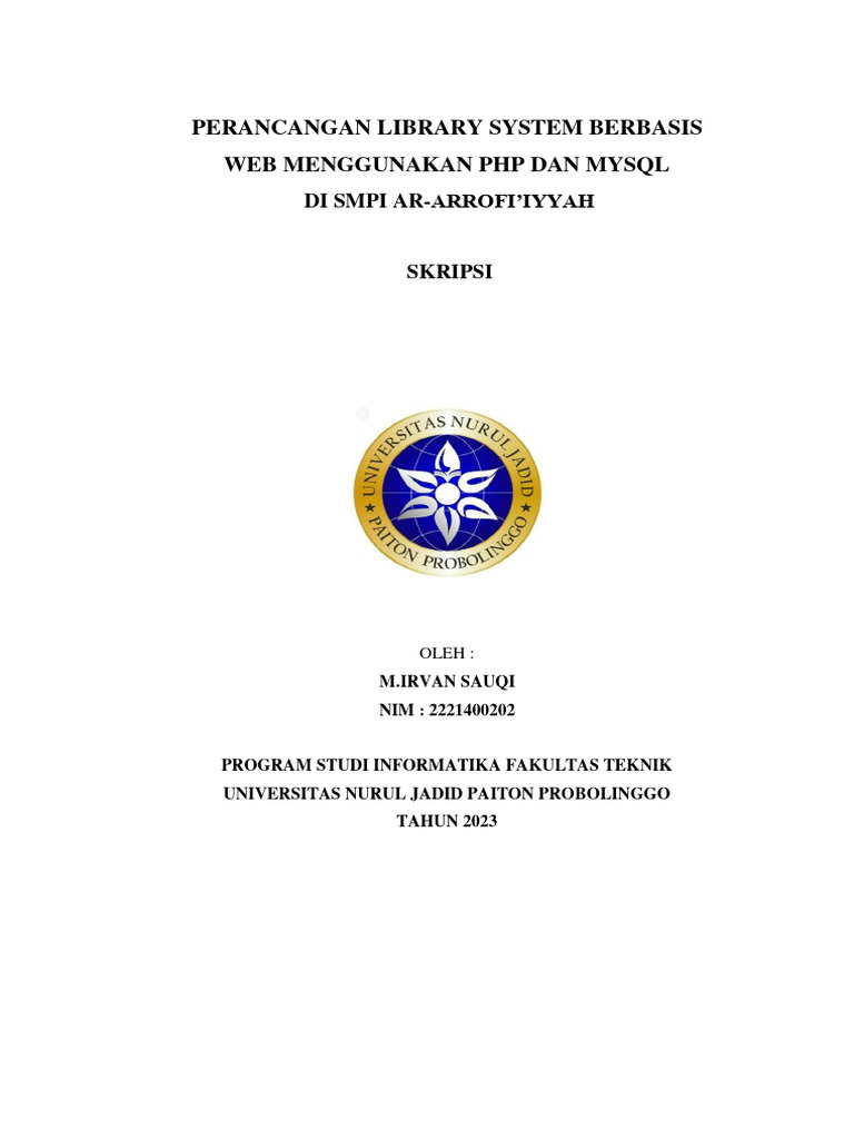 M. Irvan Sauqi 2221400202 | PDF