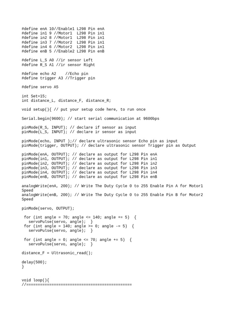 Arduino Line Follower Code | PDF | Information And Communications ...