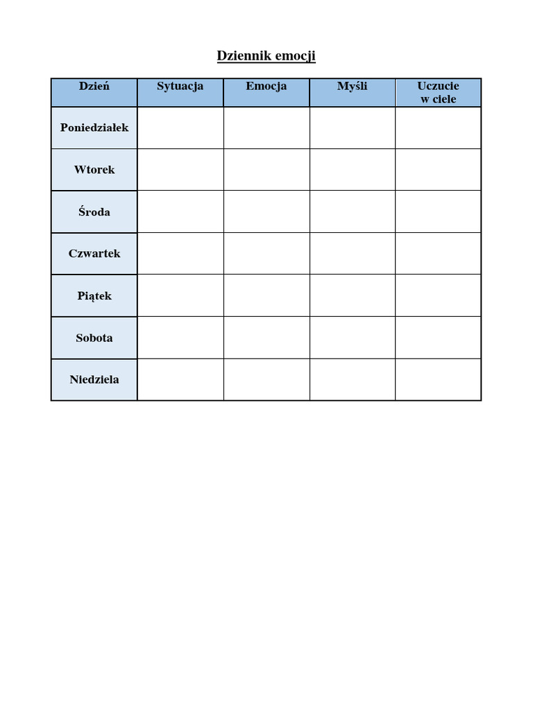 Dziennik Emocji | PDF