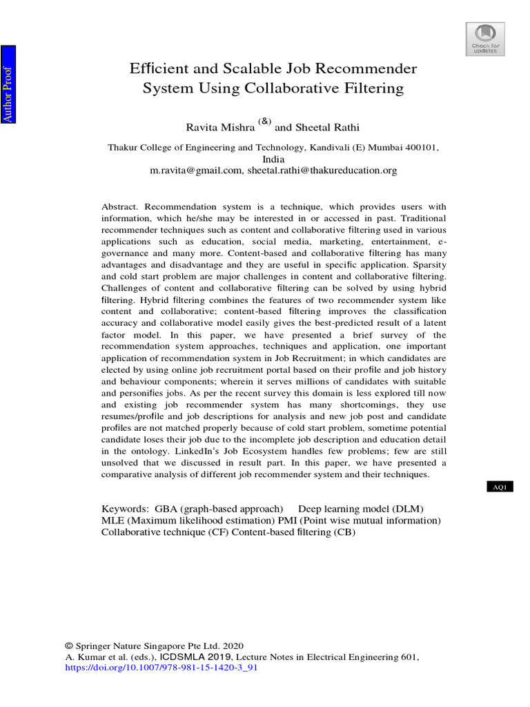 Efficient Scalable Job Reco | PDF | Systems Science | Information Science