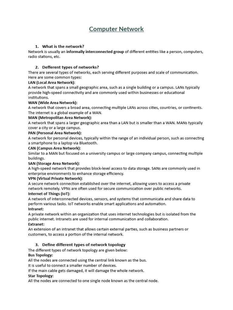 Computer Network. | PDF | Computer Network | Ip Address