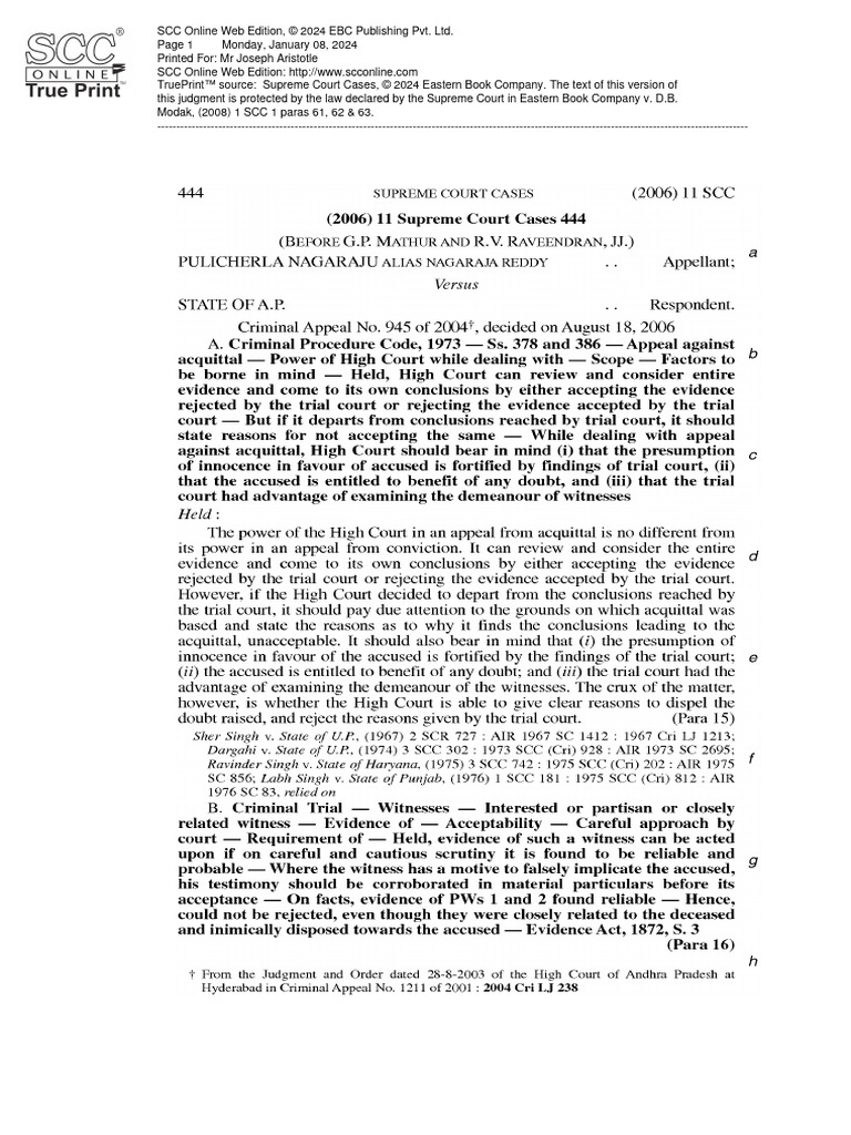 TP 2006 11 SCC 444 458 9212018118 20240108 192831 1 15 | PDF | Supreme Courts | Separation Of Powers