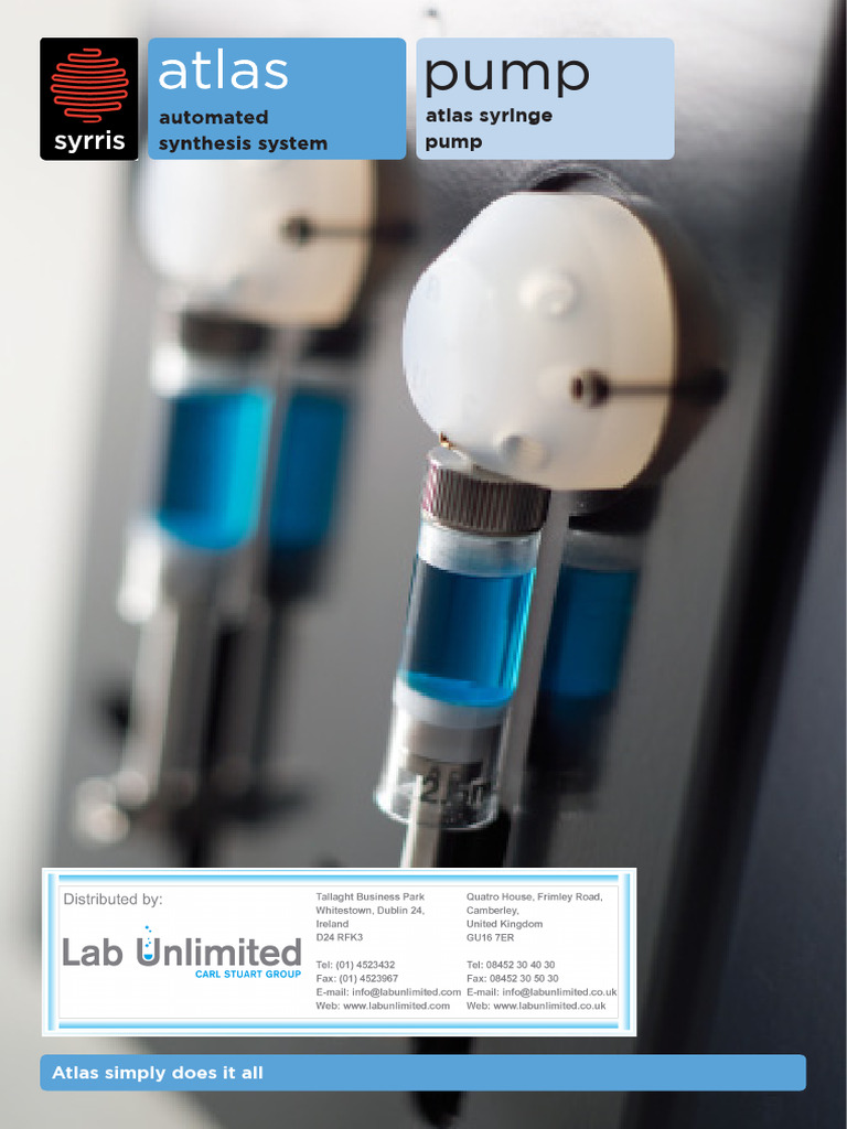 Atlas Syringe Pump Brochure | PDF | Pump | Valve